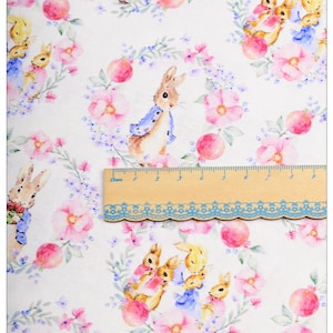 Beatrix Potter Fabric Peter Rabbit Fabric Cute Bunny Fabric Pure Cotton ...