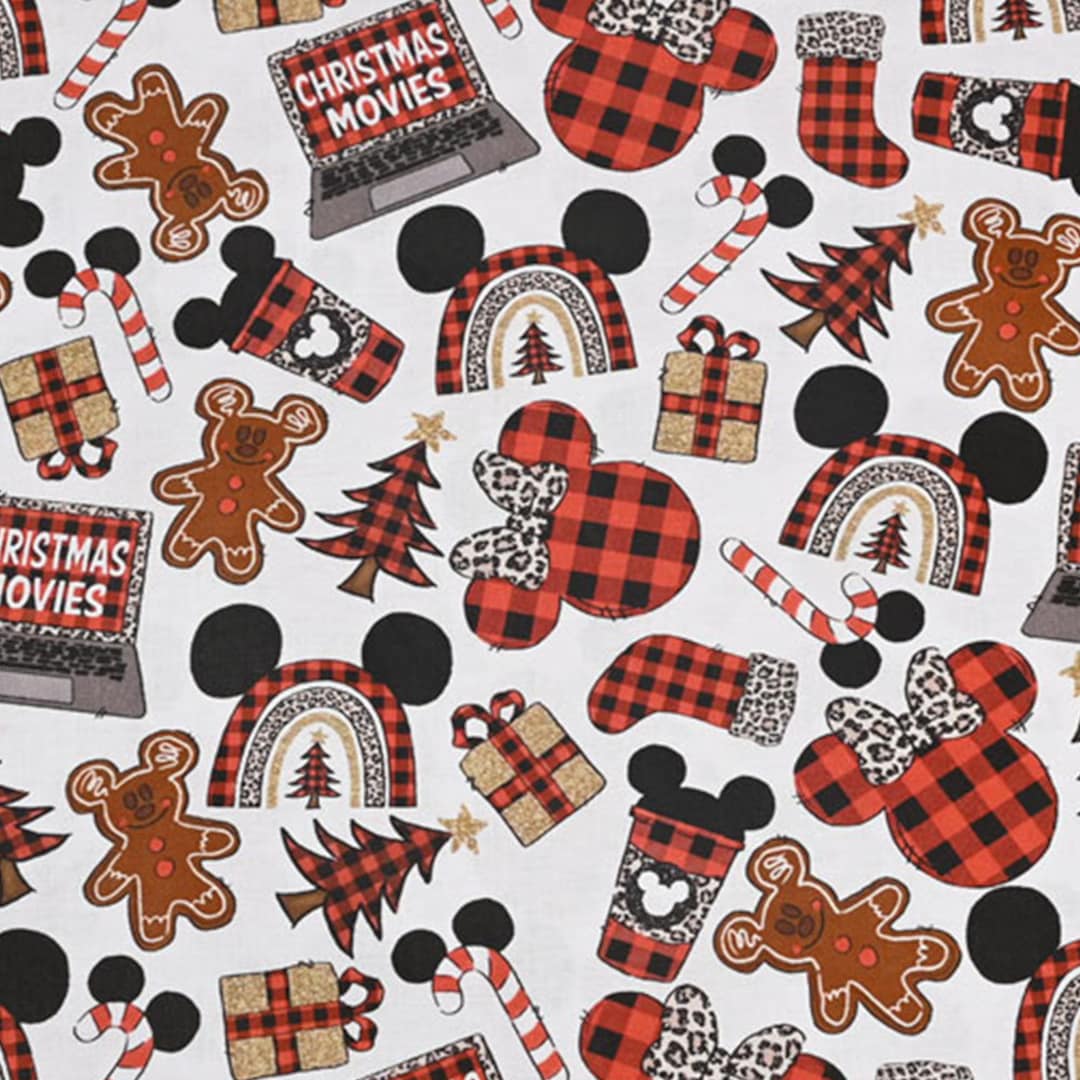 Disney Mickey and Minnie Mouse Fabric Pure Cotton Cartoon Fabric by the ...