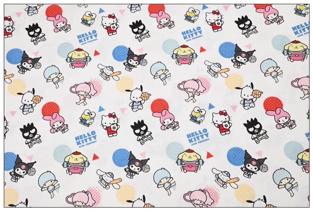 Sanrio My Melody Kuromi Hello Kitty Cinnamoroll Pochacco Fabric Pure ...