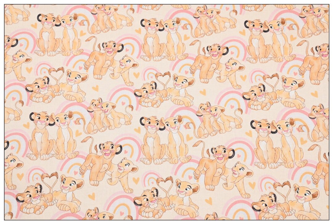 Lion King Fabric Lion Simba Mufasa Fabric Pure Cotton Cartoon Fabric by ...