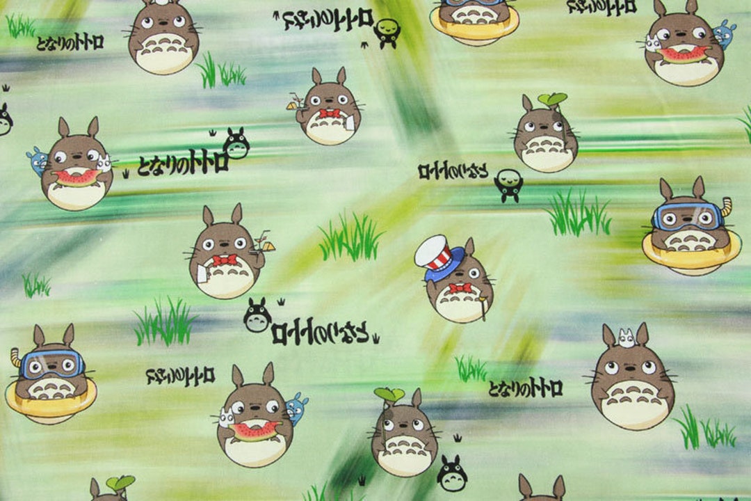 Totoro Fabric Pure Cotton Cartoon Fabric by the Half Yard - Etsy