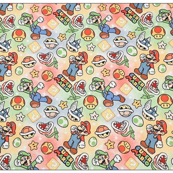 Super Mario Fabric by the Yard - Etsy
