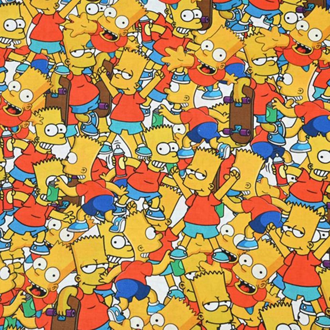 The Simpsons Fabric Simpson Fabric Pure Cotton Cartoon Fabric by the ...