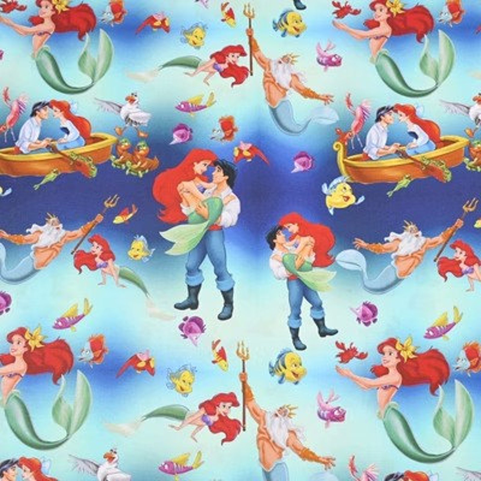 Disney Little Mermaid Ariel Fabric Disney Princess Fabric Pure - Etsy