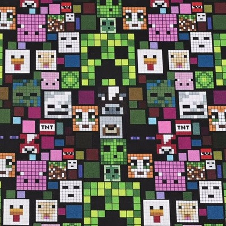 Minecraft Fabric Video Game Fabric Fun Game Fabric Pure Cotton - Etsy