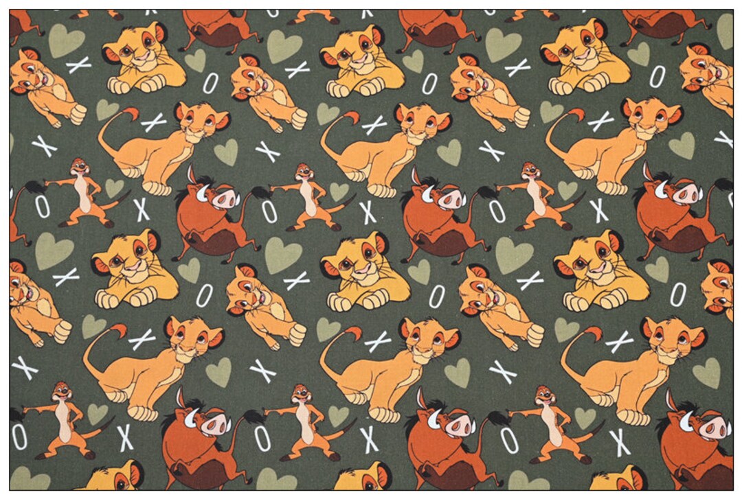 Lion King Fabric Lion Simba Mufasa Fabric Pure Cotton Cartoon Fabric by ...