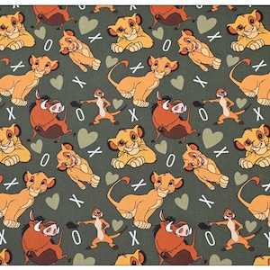 Lion King Fabric Lion Simba Mufasa Fabric Pure Cotton Cartoon Fabric by ...