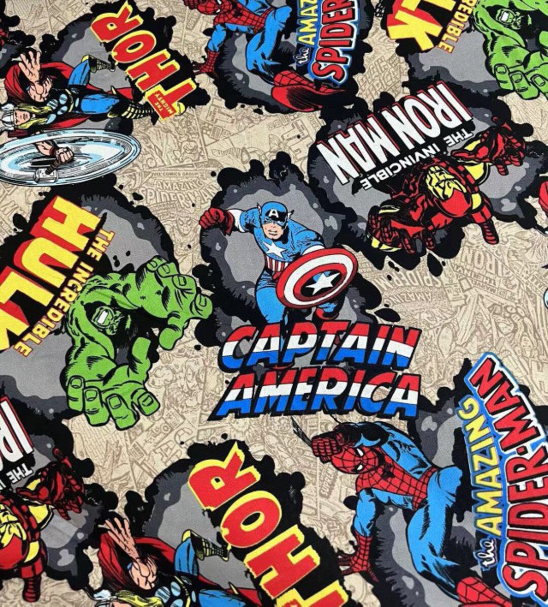 Marvel Avengers Fabric Super Hero Fabric Camelot Fabric Pure Cotton ...