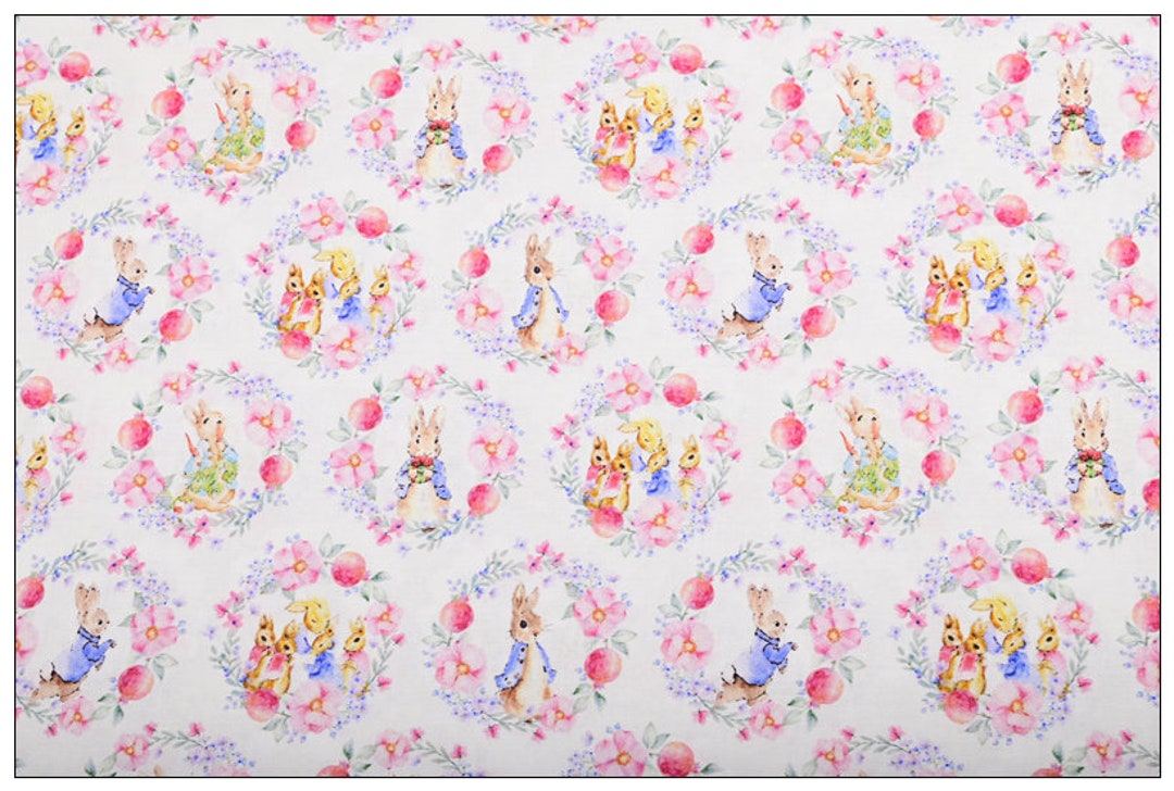 Beatrix Potter Fabric Peter Rabbit Fabric Cute Bunny Fabric Pure Cotton ...