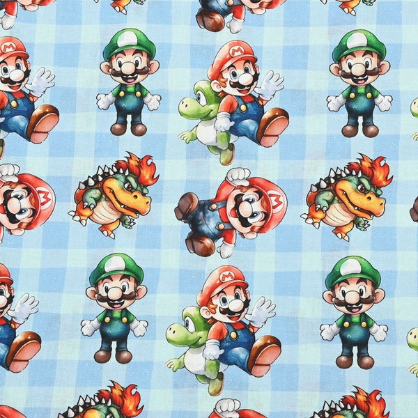 Super Mario Fabric by the Yard - Etsy