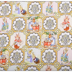 Beatrix Potter Fabric Peter Rabbit Fabric Cute Bunny Fabric Pure Cotton ...