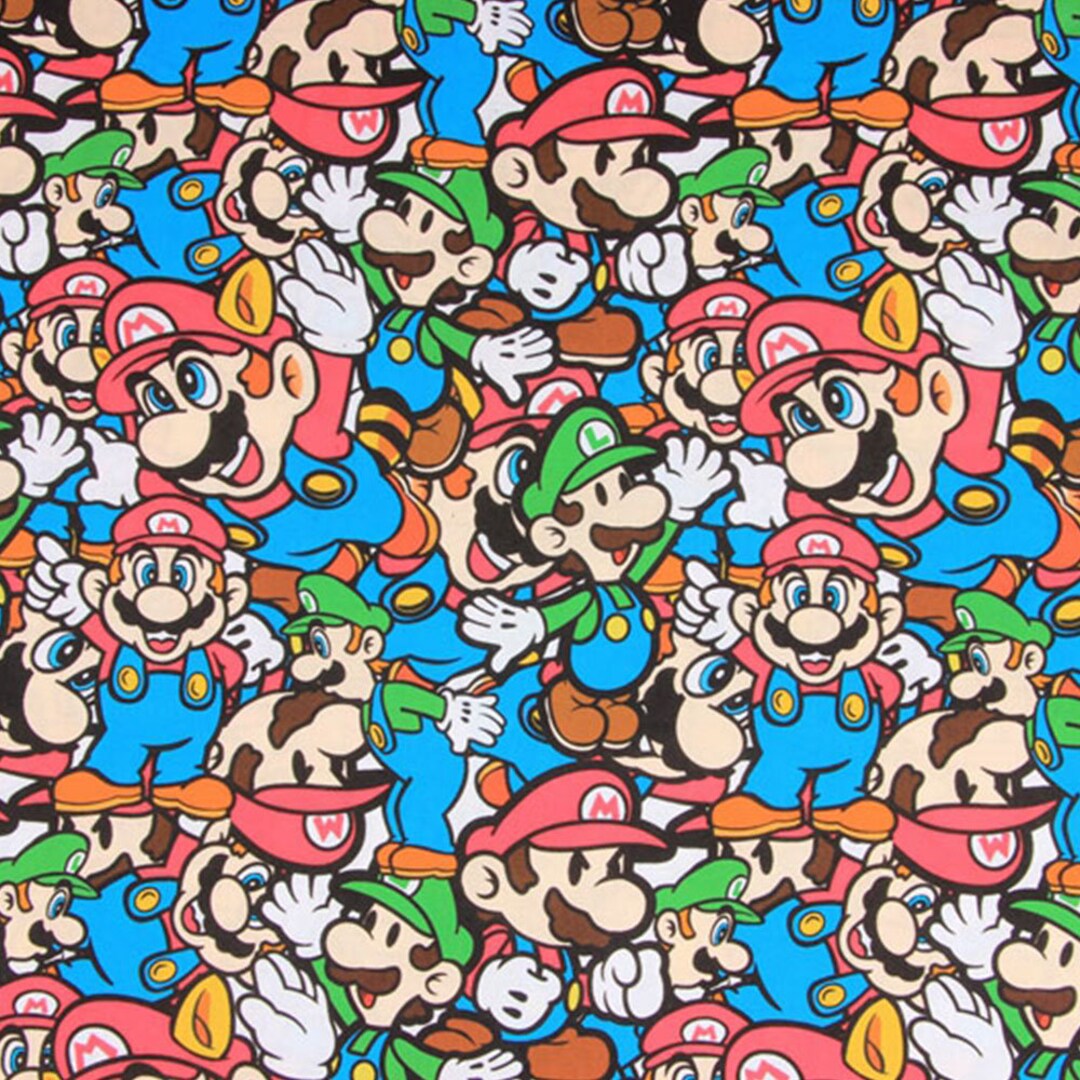 Super Mario Fabric Mario Fabric Japanese Anime Fabric Pure Cotton ...