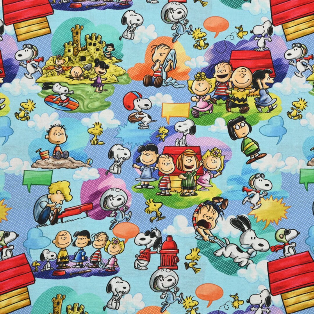 Peanuts Snoopy and Woodstock Fabric Pure Cotton Cartoon Fabric by the ...
