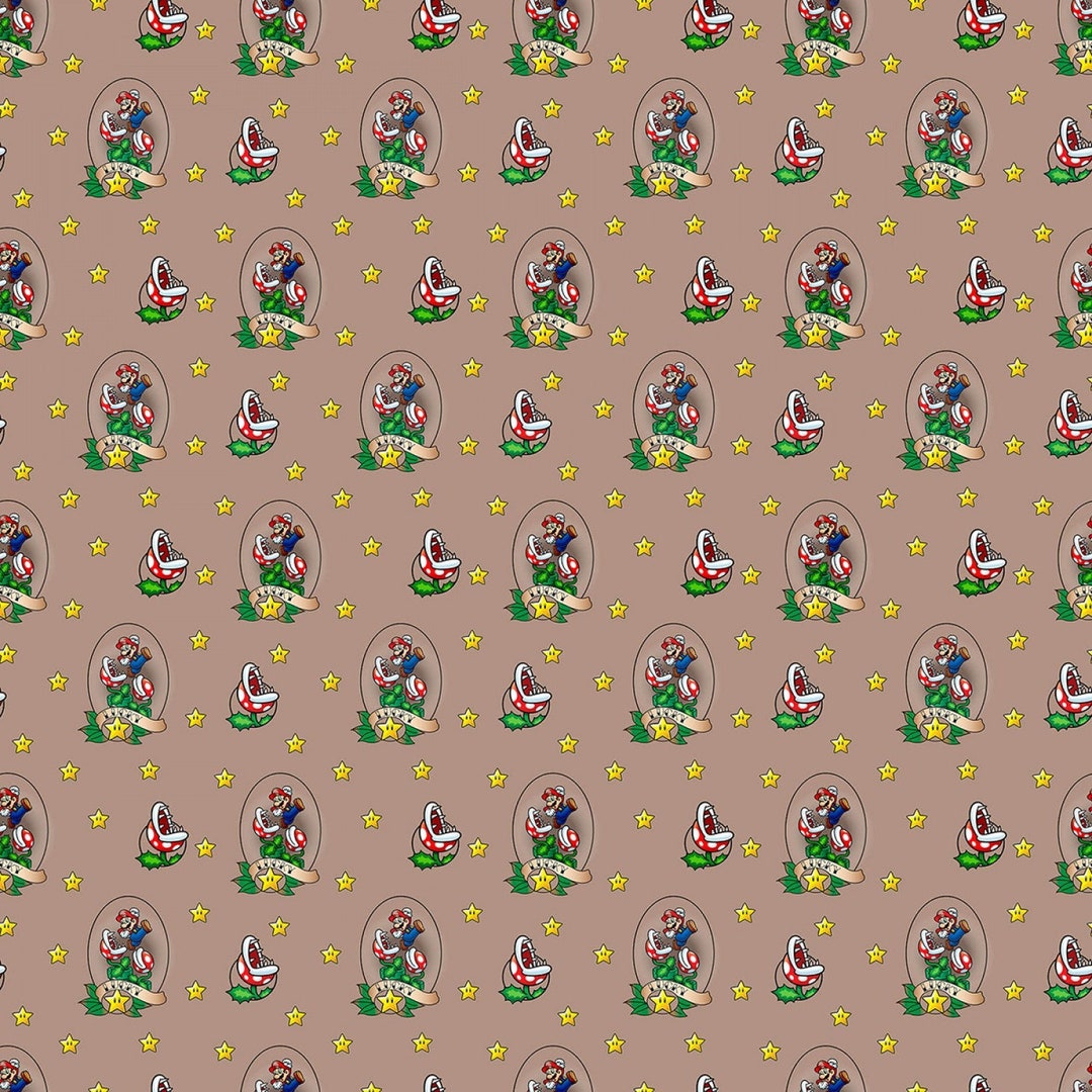Super Mario Fabric Mario Fabric Japanese Anime Fabric Pure - Etsy