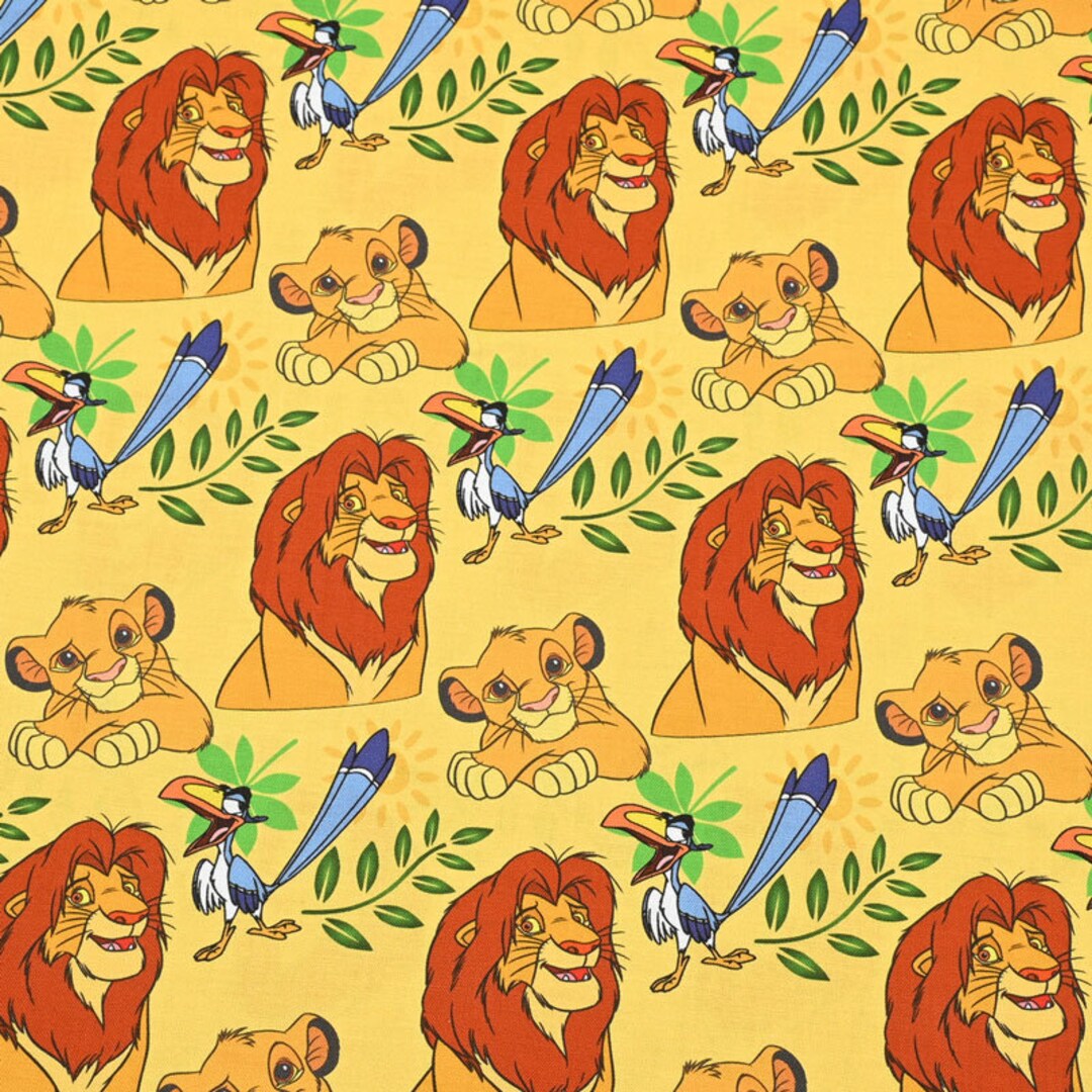 Lion King Fabric Lion Simba Mufasa Fabric Pure Cotton Cartoon Fabric by ...