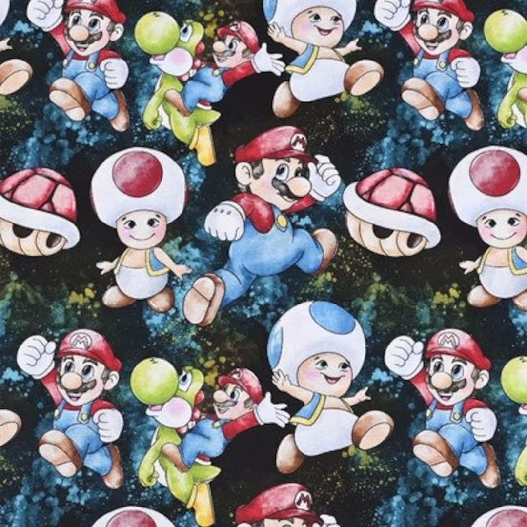 Super Mario Fabric Mario Fabric Japanese Anime Fabric Pure Cotton ...
