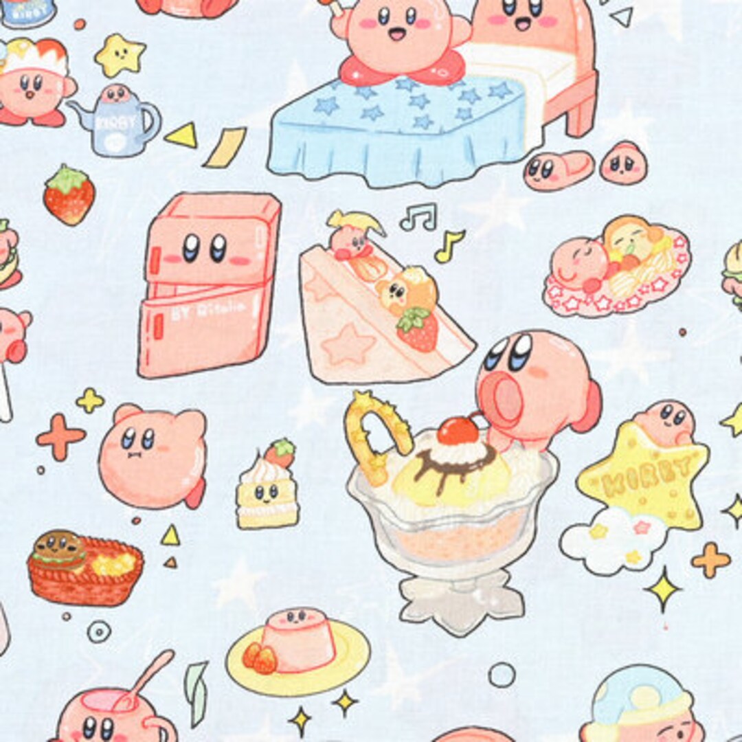 Kirby Fabric Video Game Fabric Pure Cotton Cartoon Fabric by the Half ...