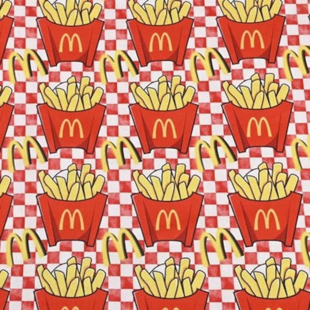 Fast Food Fabric French Fries Fabric Pure Cotton Cartoon Fabric by the ...