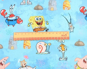 Spongebob Squarepants Fabric Spongebob Patrick Fabric Cartoon Fabric ...