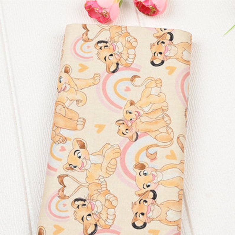 Lion King Fabric Lion Simba Mufasa Fabric Pure Cotton Cartoon - Etsy