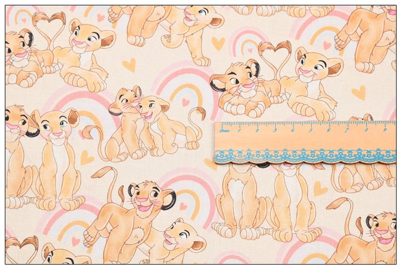 Lion King Fabric Lion Simba Mufasa Fabric Pure Cotton Cartoon - Etsy