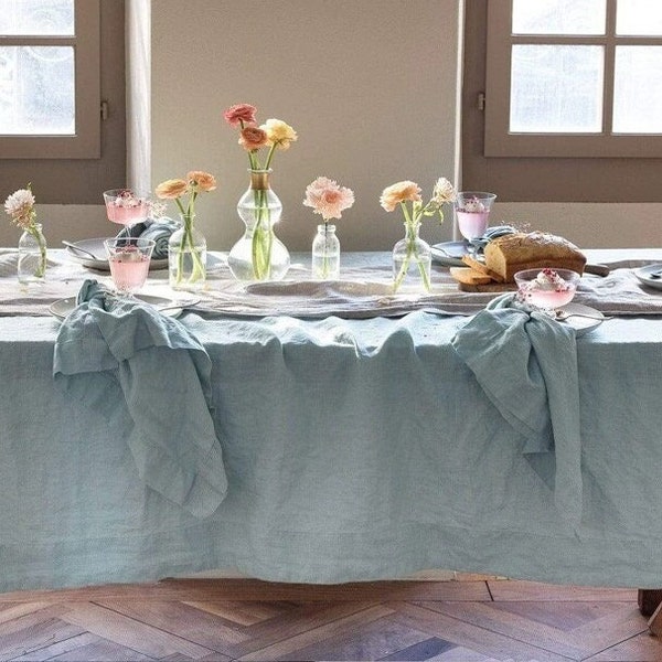 Blue Table Cloth - Etsy