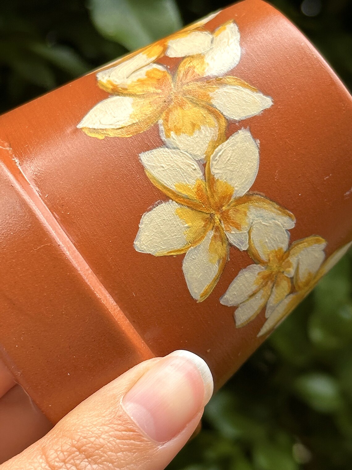 Pua Melia Pot Design Plumeria Pot Hand Painted on Terra Cotta Pot Small ...