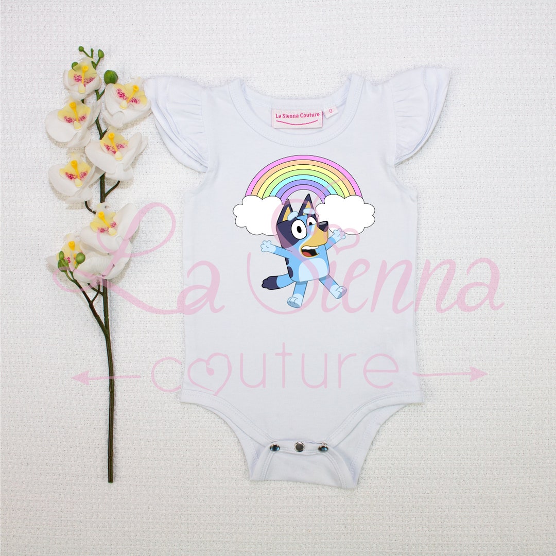 Bluey With Rainbow Custom Flutter - Etsy