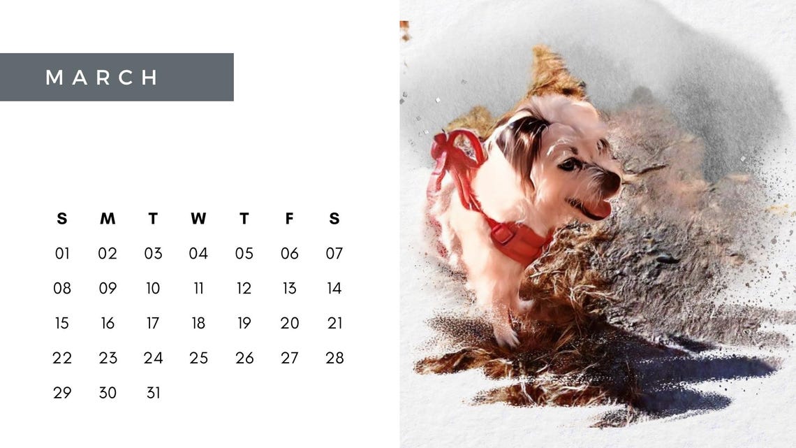 Printable 2025 Dog Wall Calendar---- Digital Great Gift for the New ...