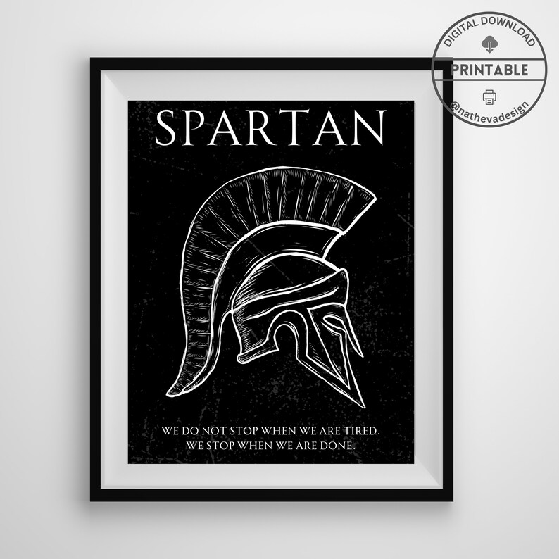 Spartan Warrior Wall Art I Choose Sparta Men Motivational Quote Canvas ...