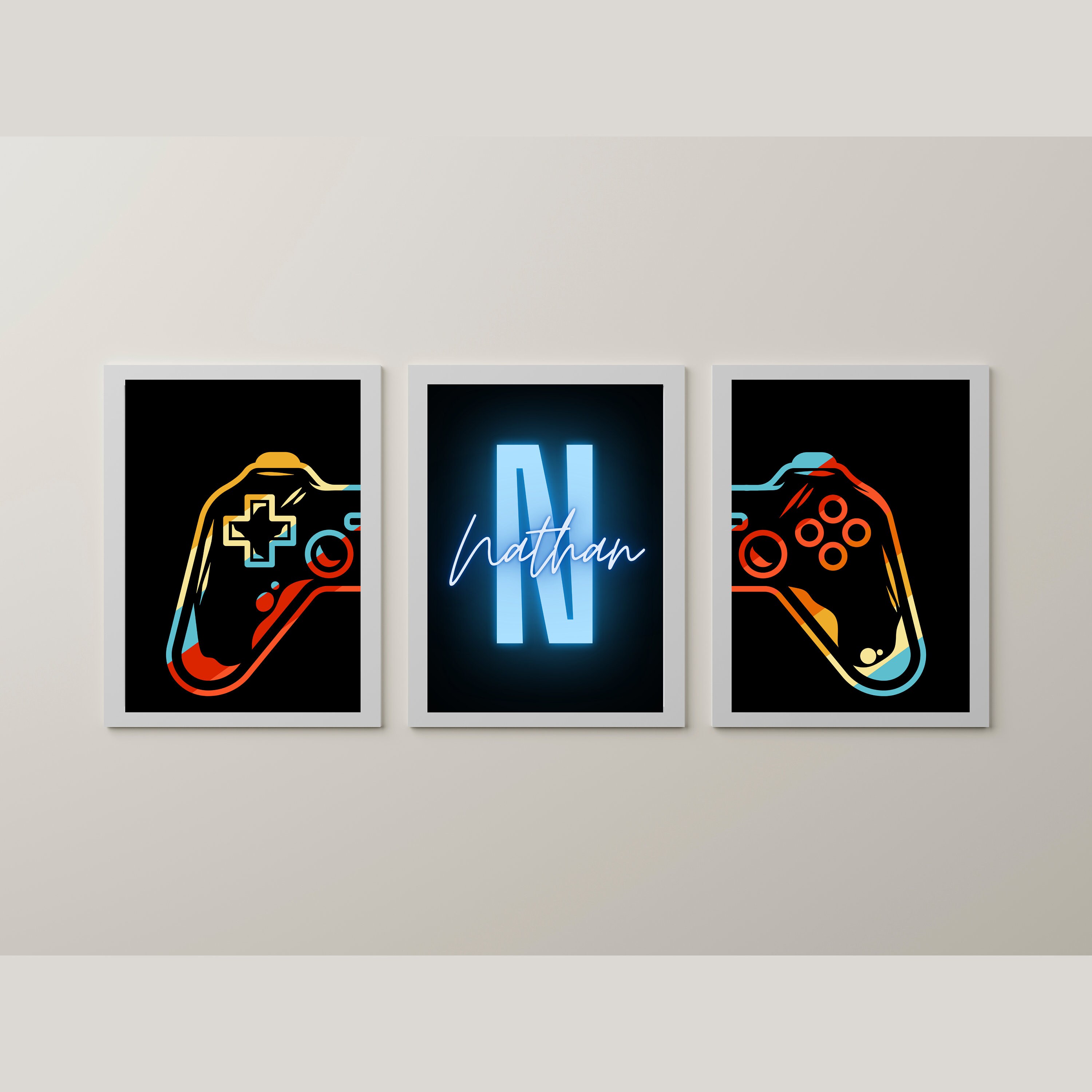 Gaming Poster Set of 3 Digital Download Personalized Gaming Decor Game ...