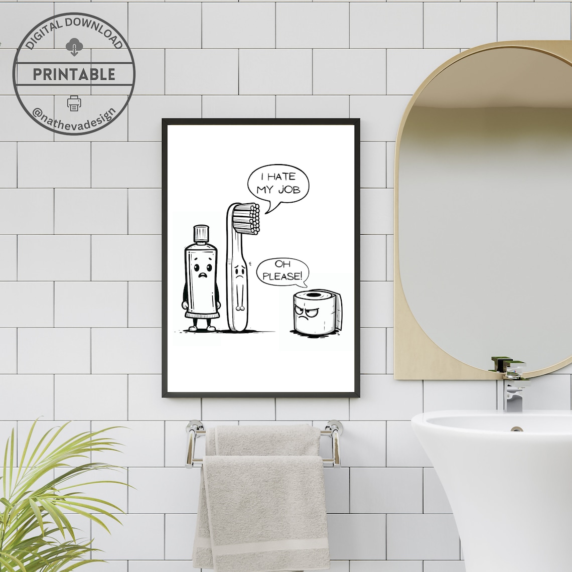 Funny Bathroom Signs Funny Wall Art Minimal Bathroom Humor - Etsy Canada