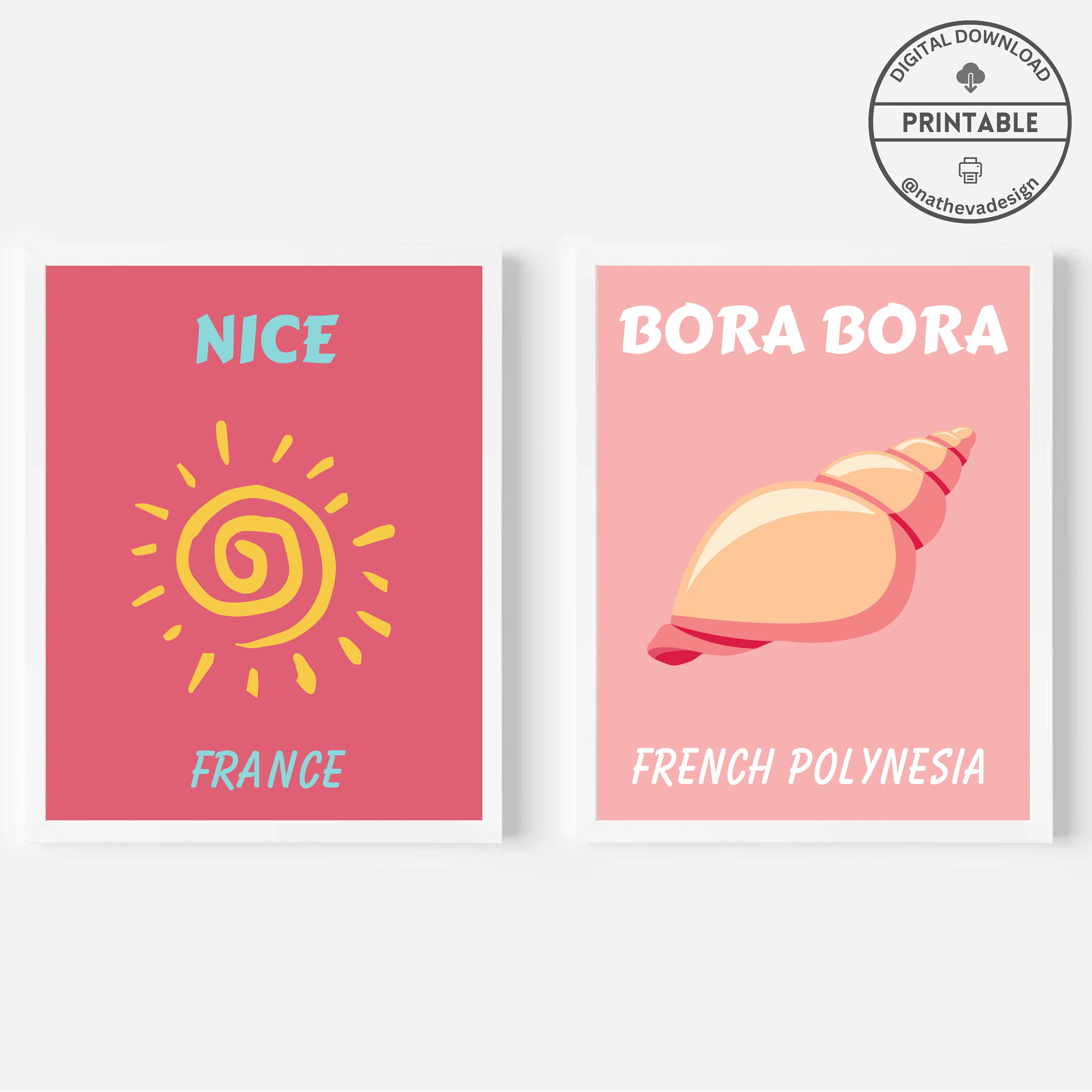 Travel Poster Set of 16 Preppy Room Decor Travel Collage Set Maximalist ...