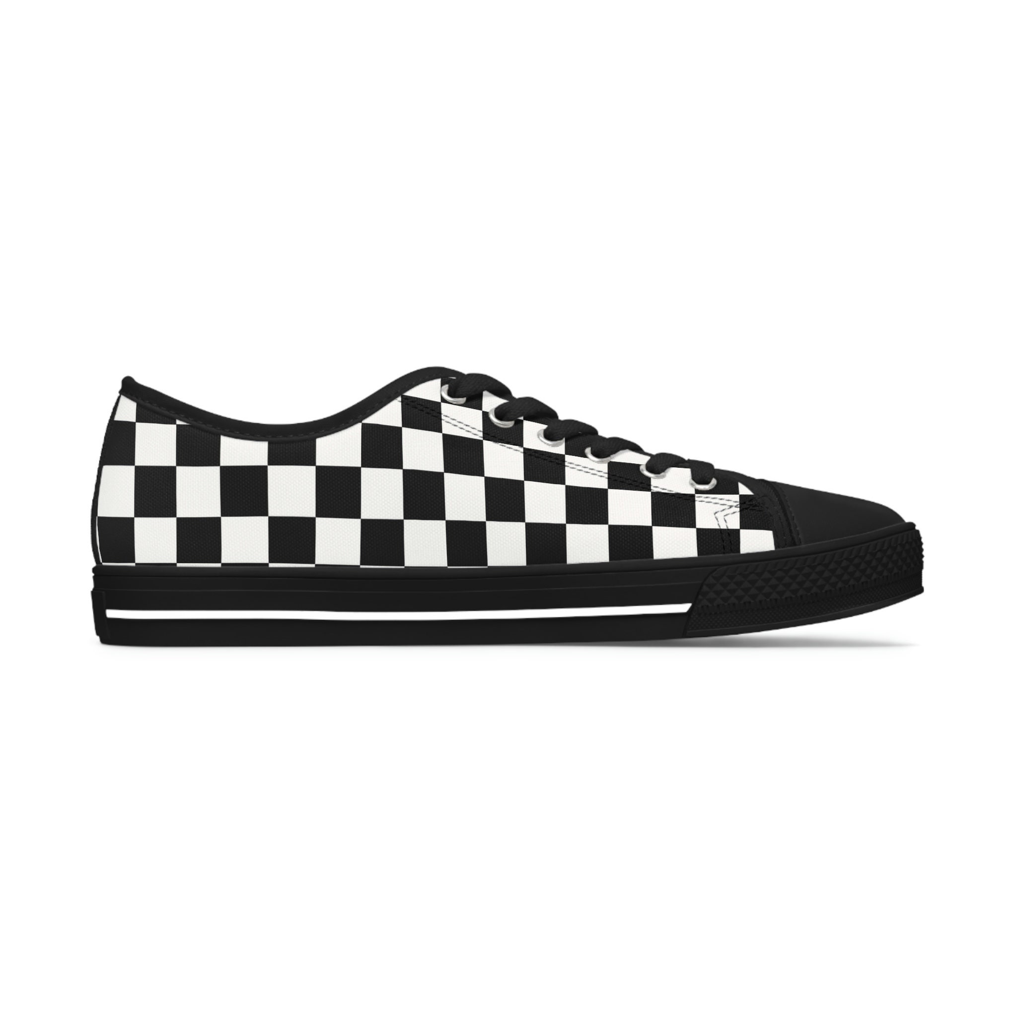 Women's Checkered Black and White Low Top Sneakers - Etsy