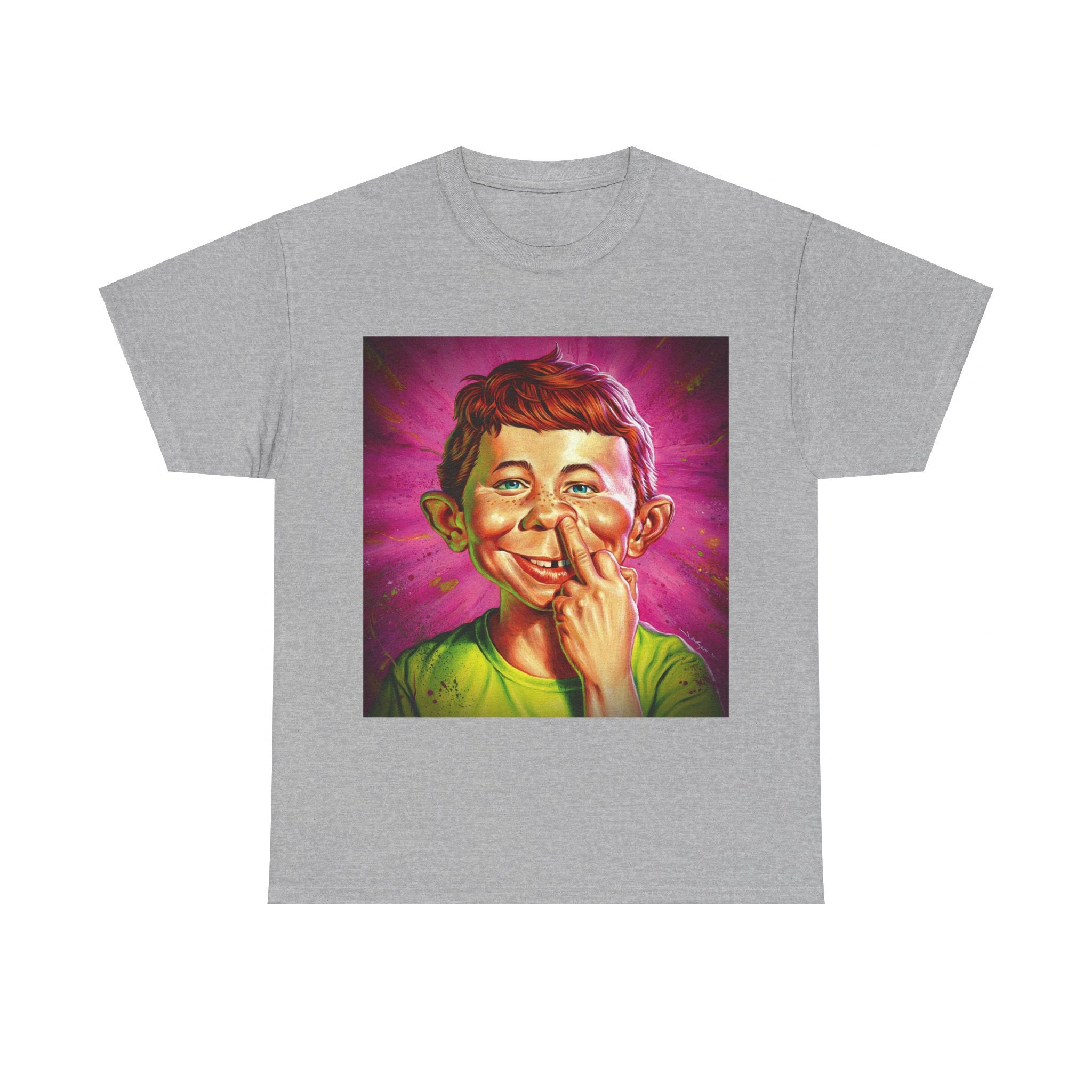 Mad Magazines Alfred E Neuman Middle Finger Design Cotton T-shirt ...