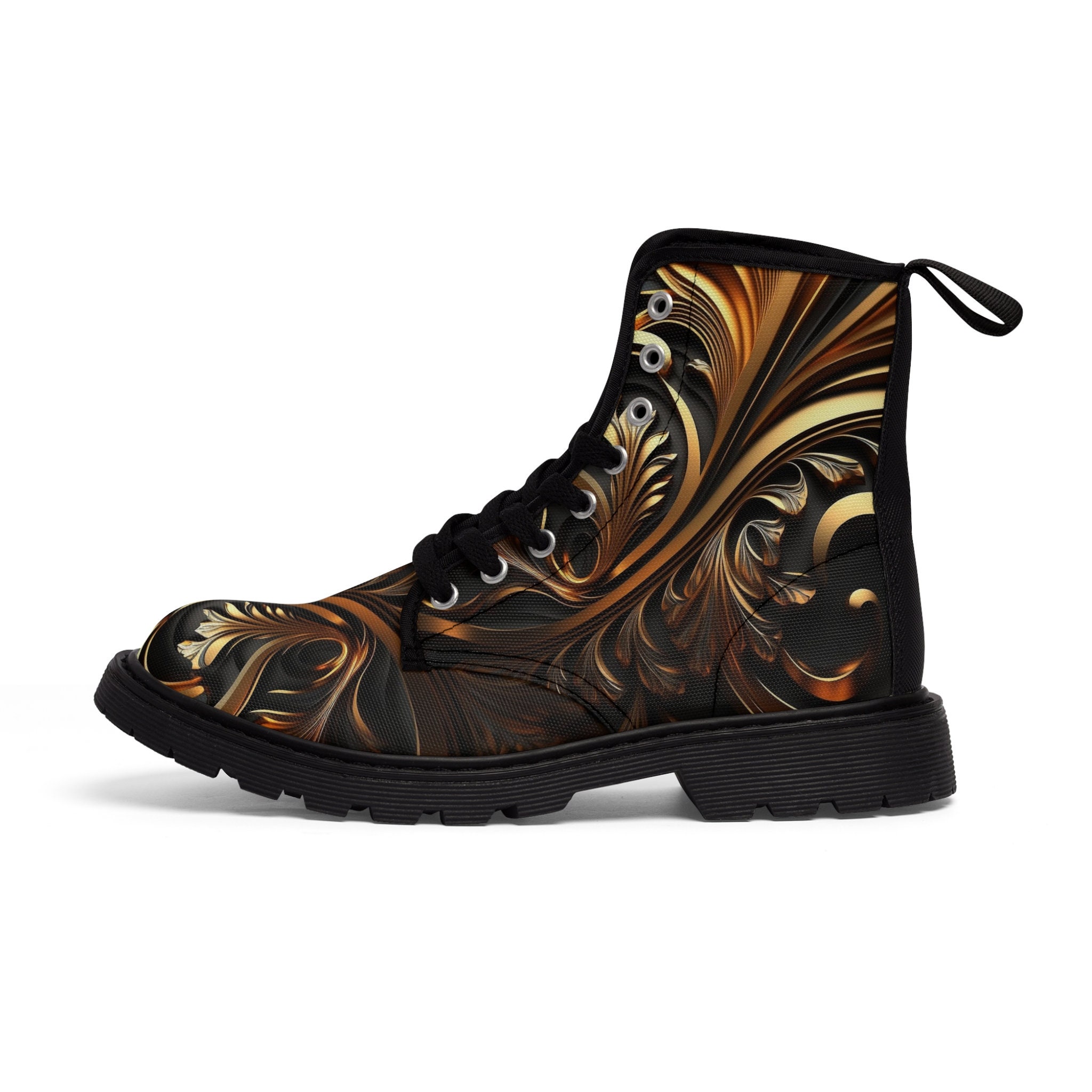 Men's Canvas Boots With Gold Design - Etsy