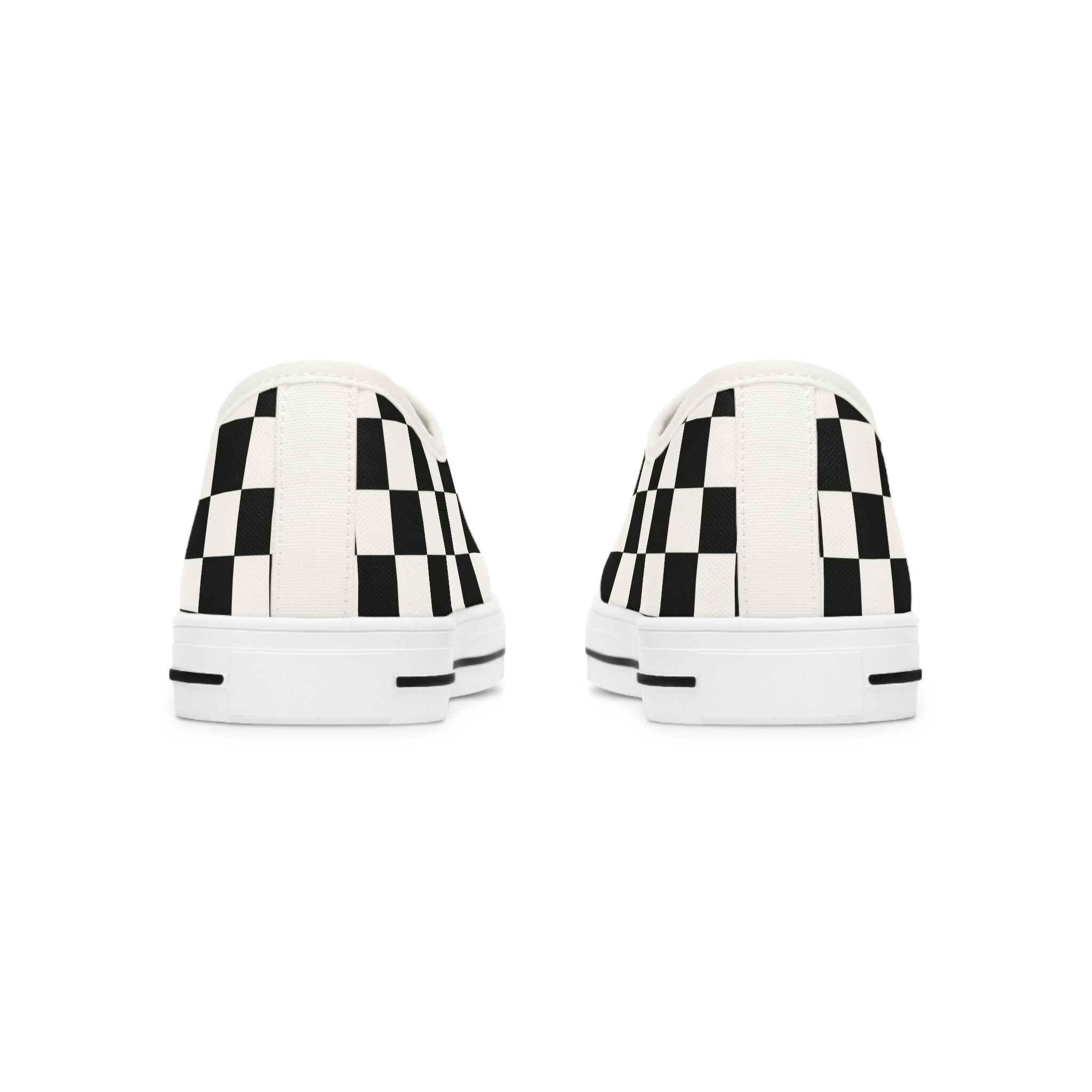 Women's Checkered Black and White Low Top Sneakers - Etsy