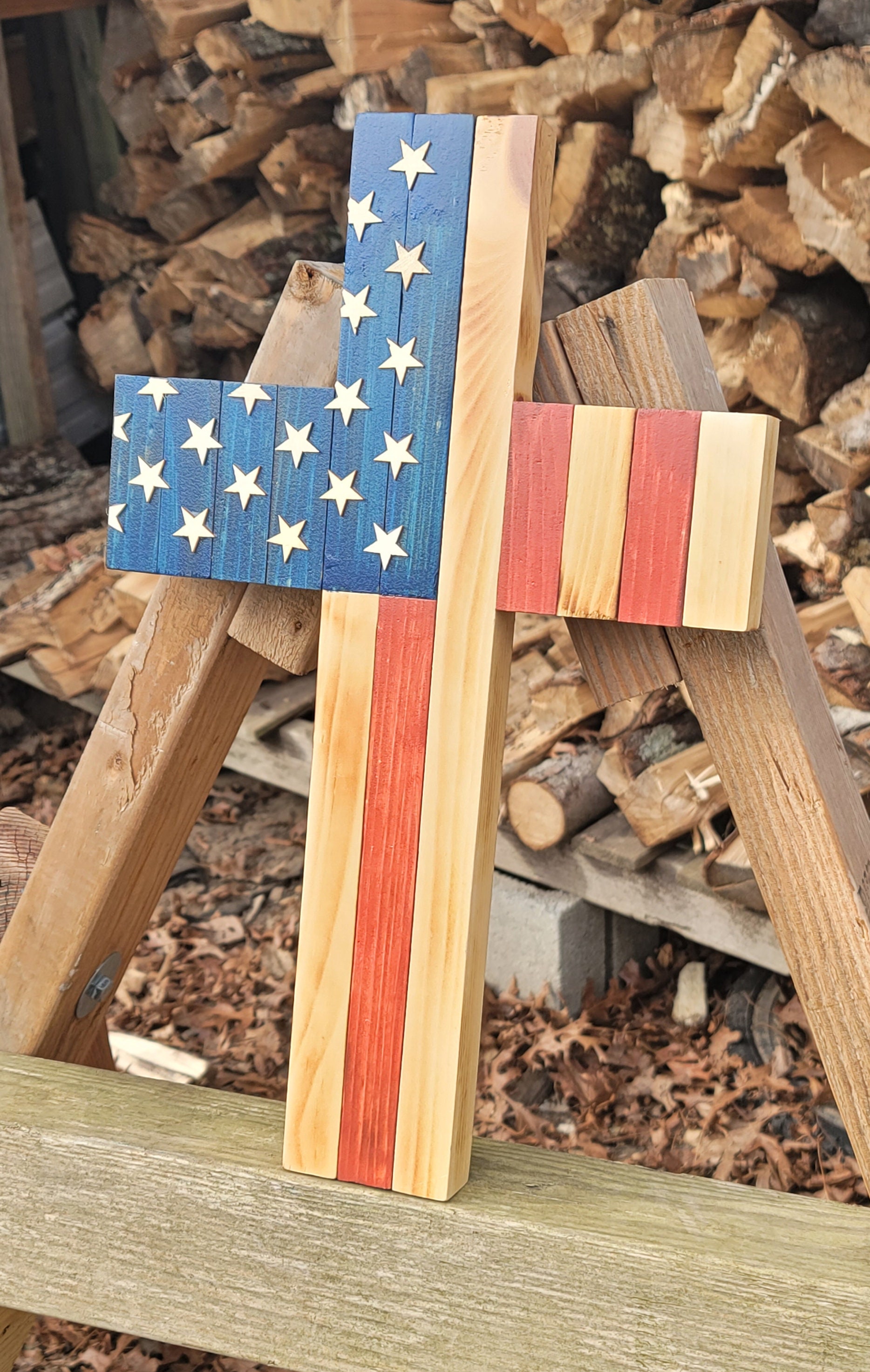 Wood Flag Cross - Etsy