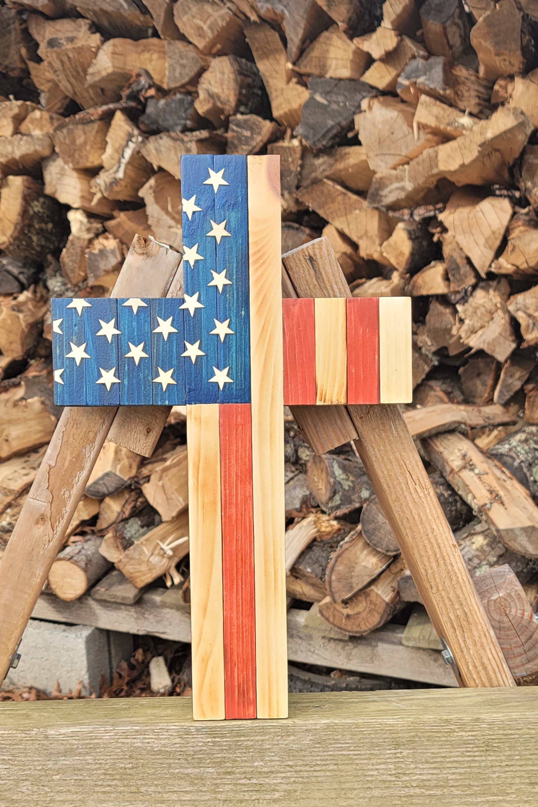 Wood Flag Cross - Etsy