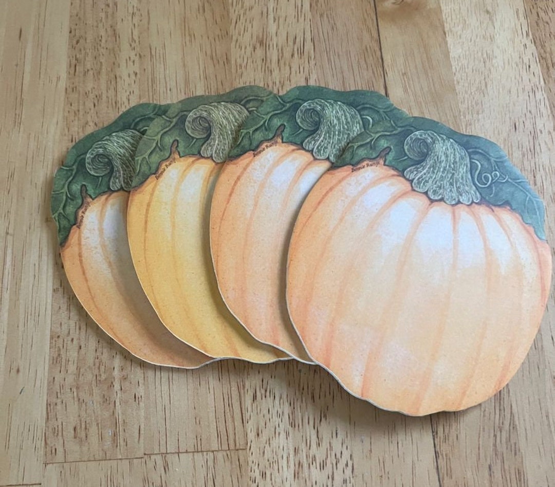 4 Bonnie Runge Pumpkin Coasters Rare Find Limited Supply - Etsy