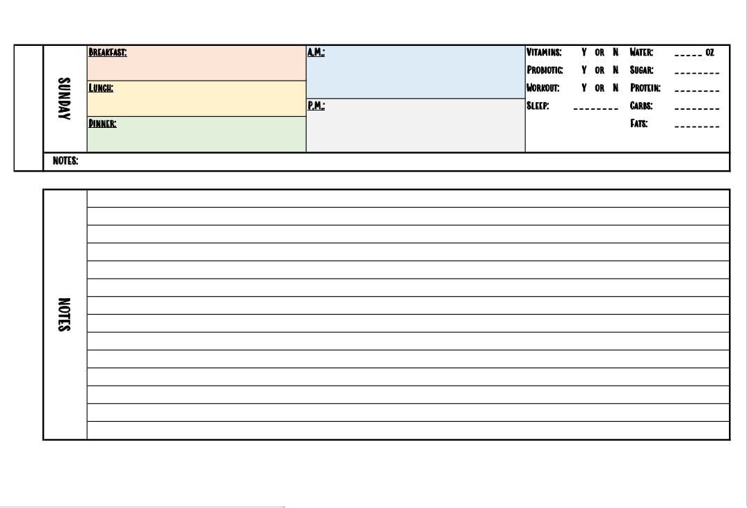 Weekly Health Tracker - Etsy