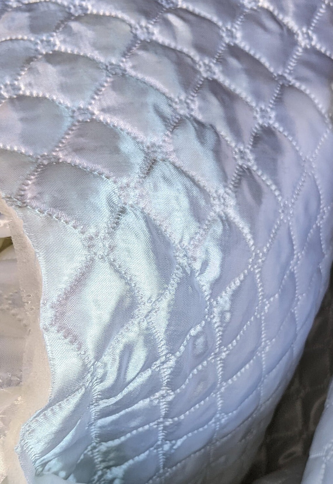 White Polyester Quilted Padded Fabric 58/60 Sold by the Yard - Etsy