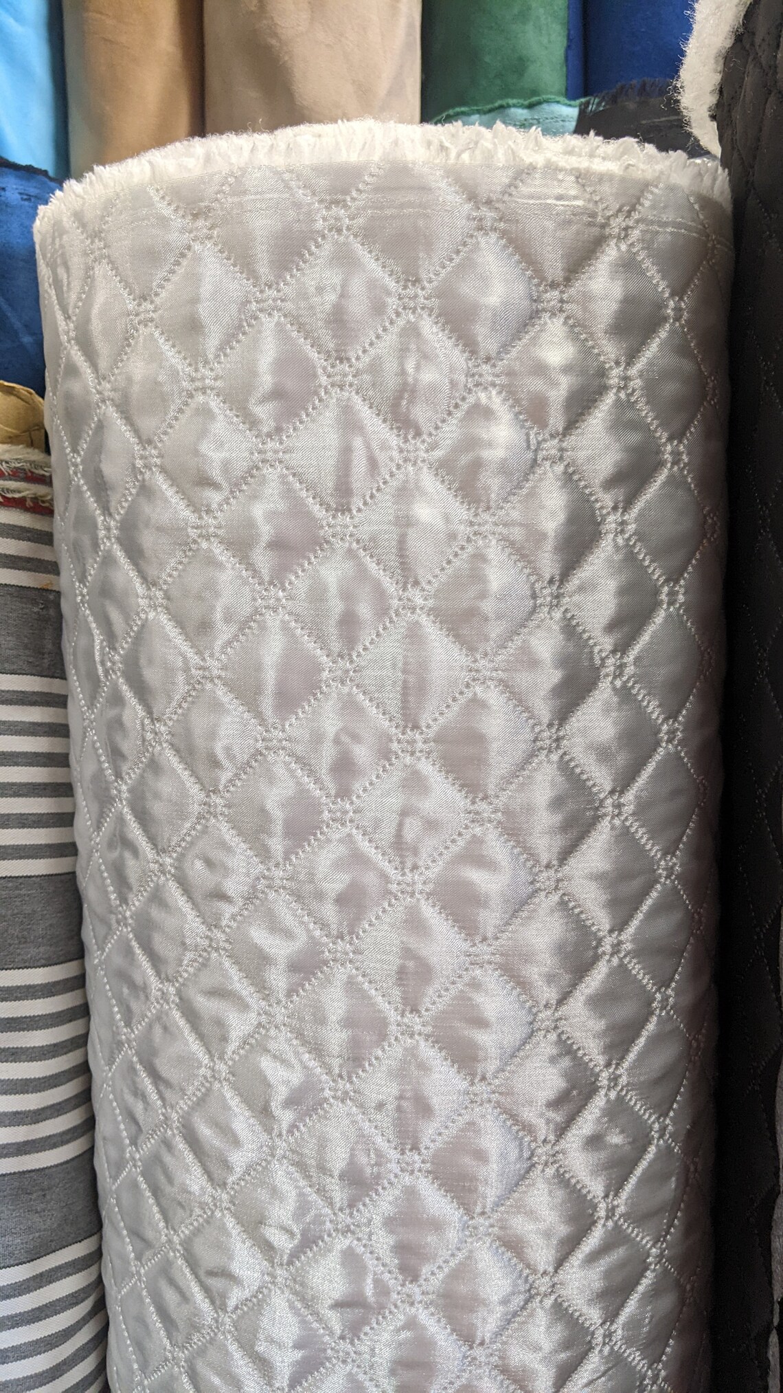 White Polyester Quilted Padded Fabric 58/60 Sold by the Yard - Etsy