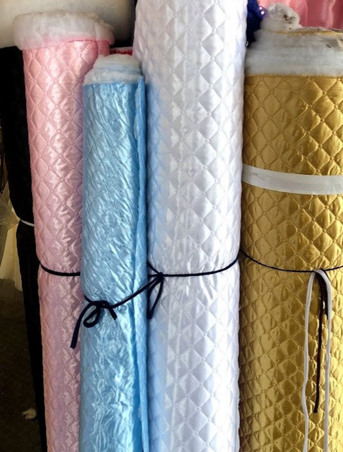 Baby Blue Polyester Quilted Padded Fabric 58/60 Sold by the Yard - Etsy