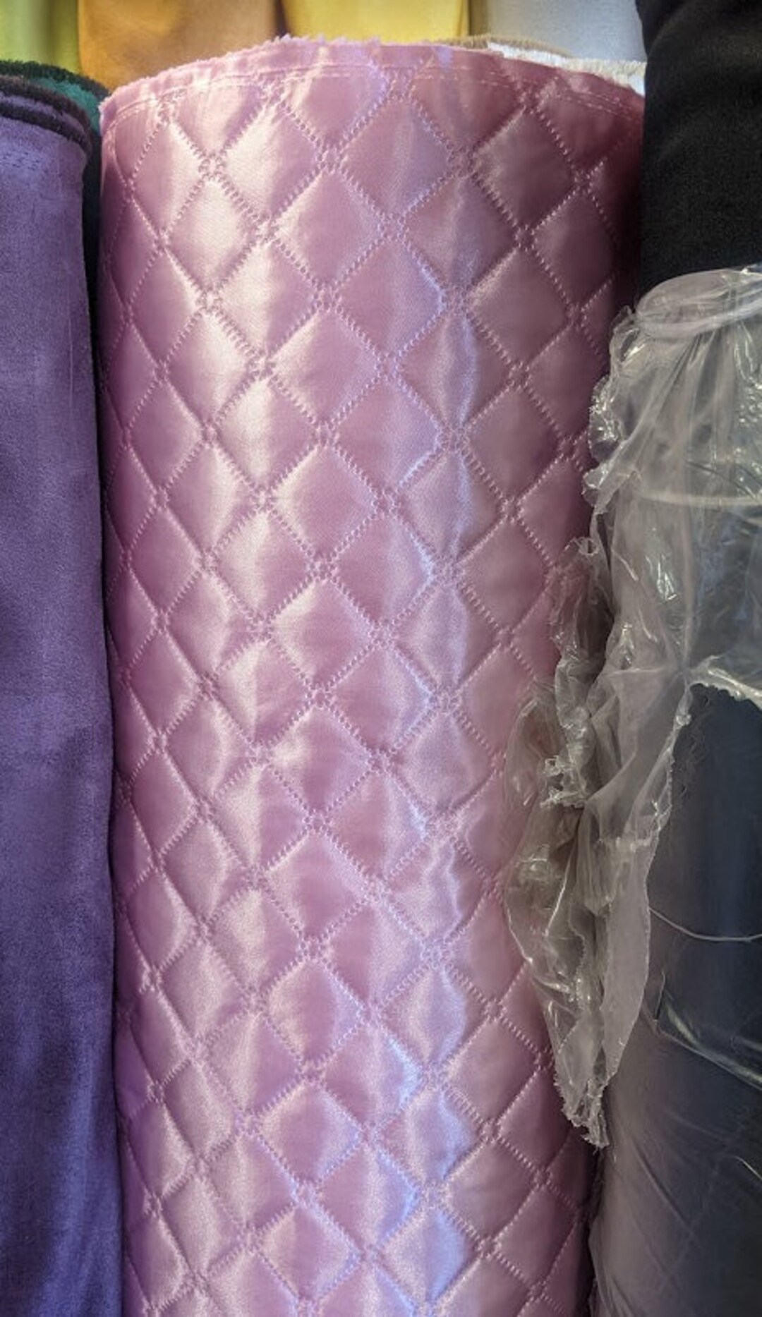 Pink Polyester Quilted Padded Fabric 58/60 Sold by the Yard - Etsy