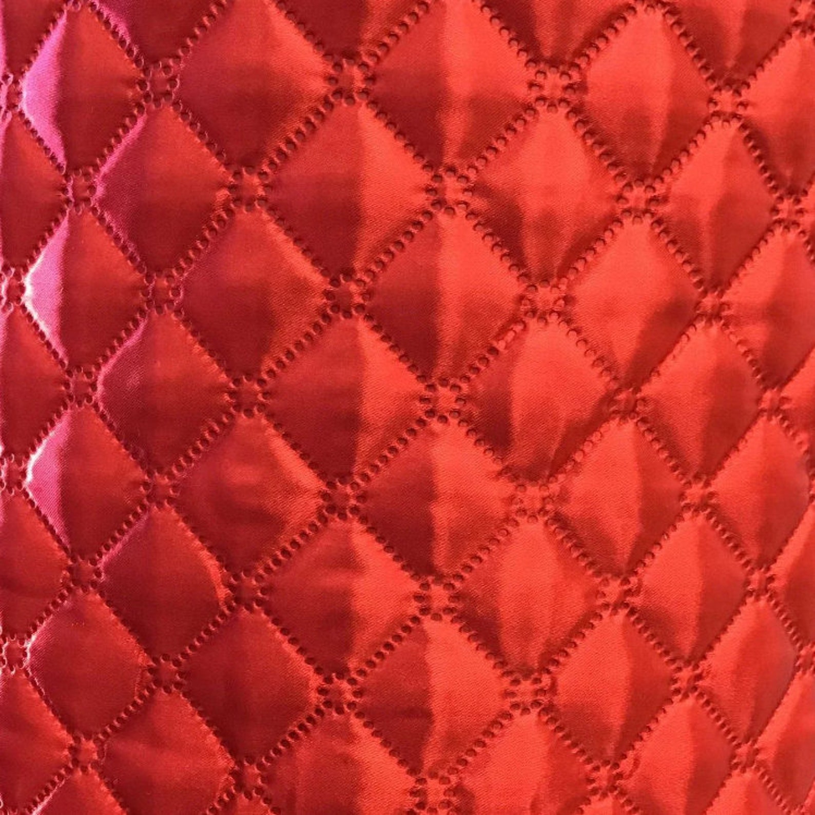 Red Polyester Quilted Padded Fabric 58/60 Sold by the Yard - Etsy
