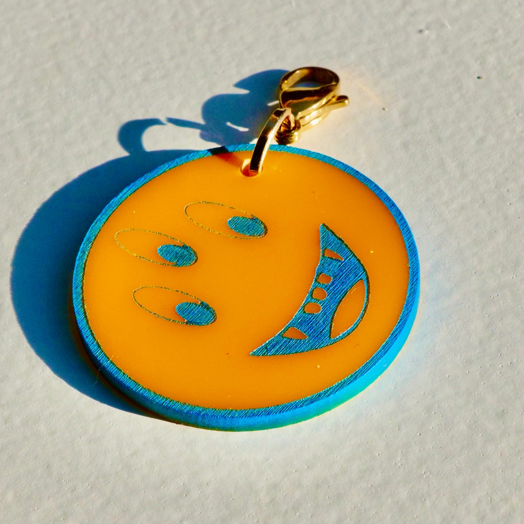 Orange 3 Eye Fangs Smiley - Etsy