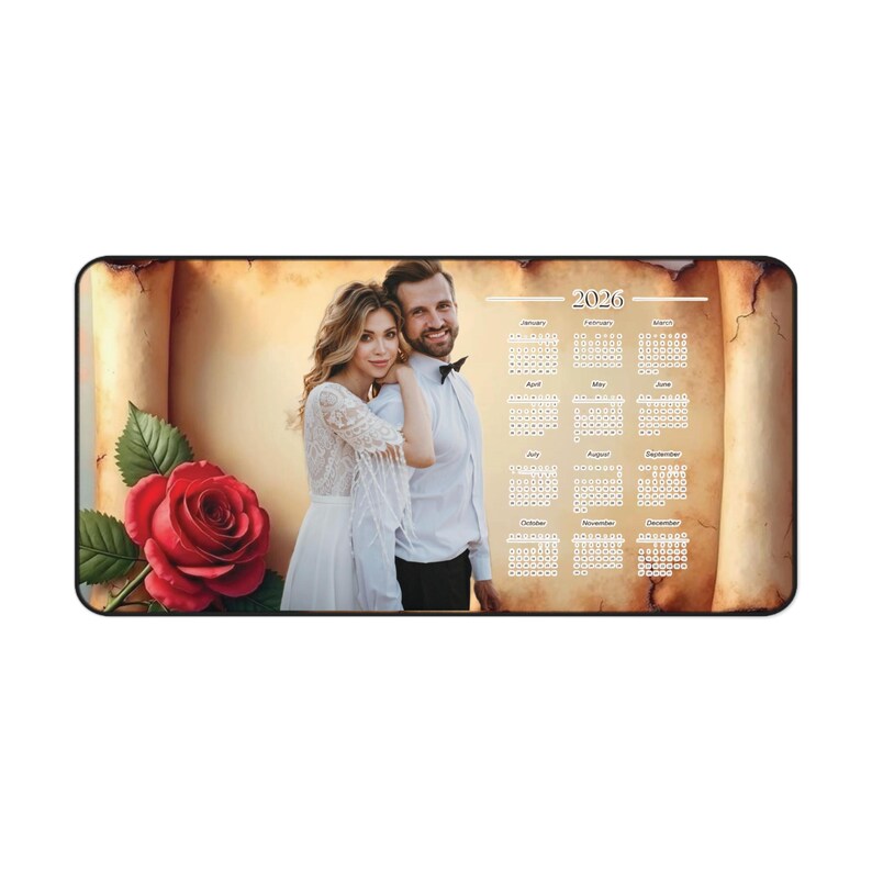 Personalized 2026 Desk Mat Calendar - Custom Image Desk Pad, Aesthetic ...