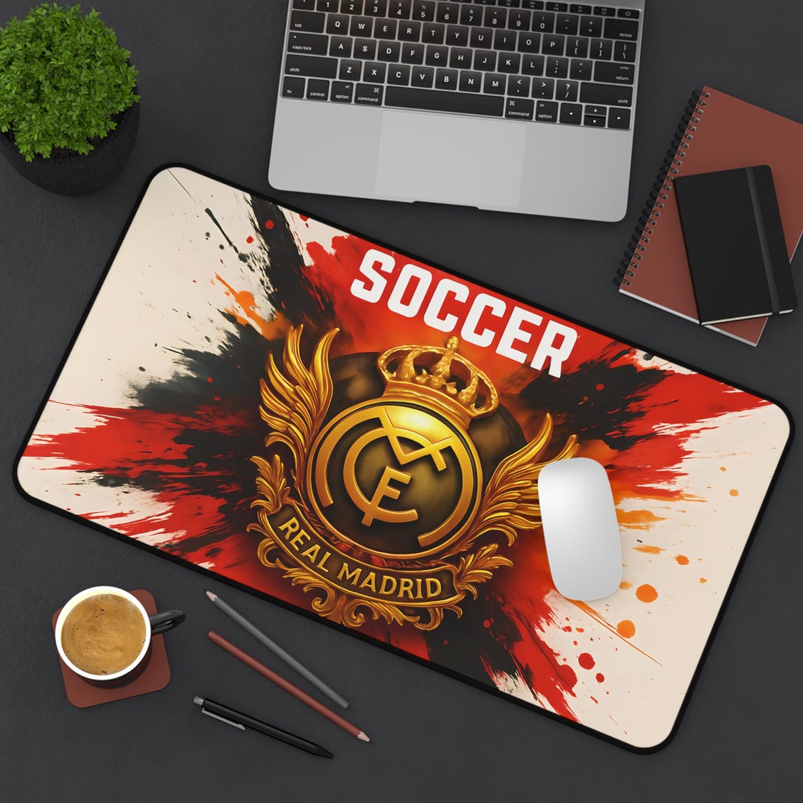 Real Madrid Desk Mat , Large Gaming Mouse Pad, Soccer Fan Gift, Office ...