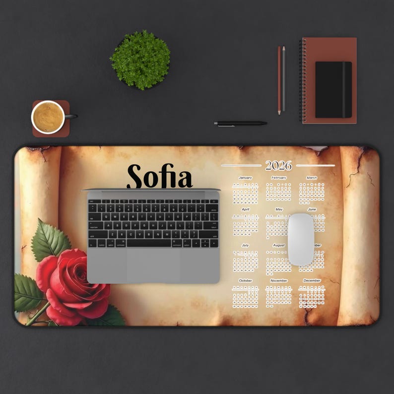 Personalized 2026 Desk Mat Calendar - Custom Name Desk Pad, Aesthetic ...